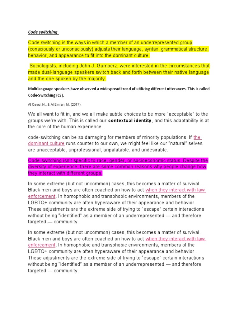 Code Switching | PDF | Multilingualism | Psycholinguistics