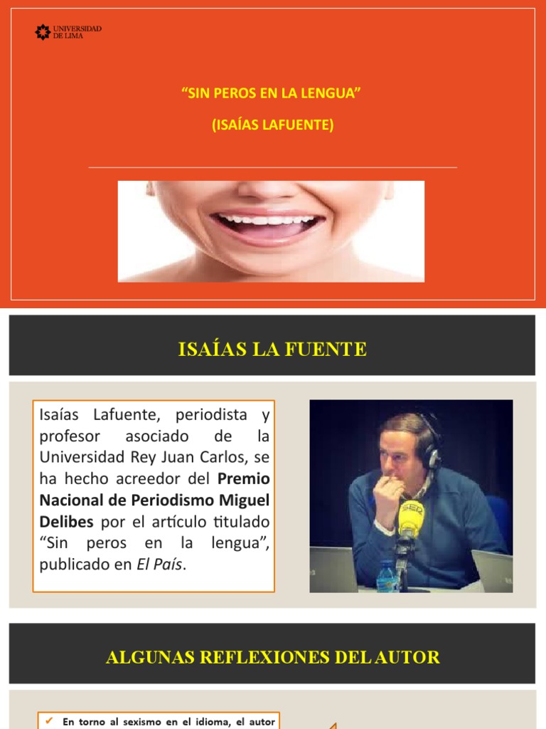 Sin Peros en La Lengua y La Lengua Tiene Género | PDF | Sexismo ...