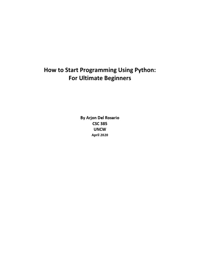 How To Start Programming Using Python | PDF | Computer Program ...