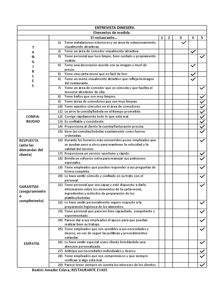 Cuestionario Dineserv | PDF