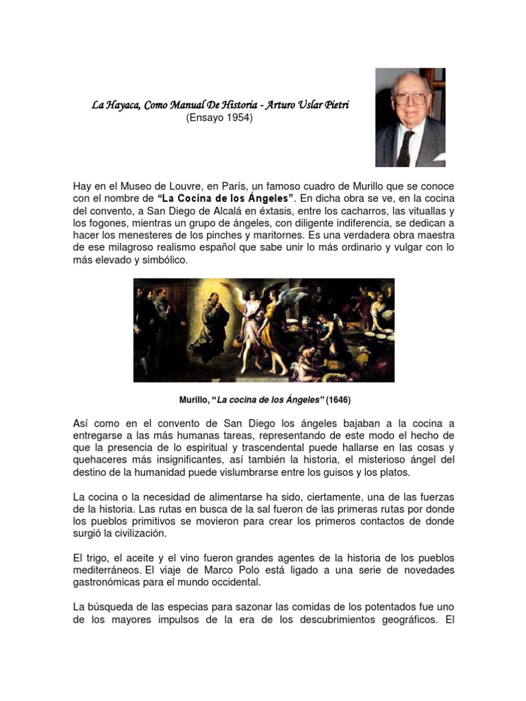 La Hayaca, Como Manual de Historia - Arturo Uslar Pietri | PDF | Maíz ...