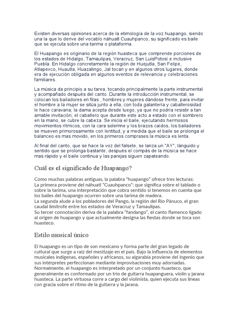 Significado y origen del huapango | PDF | Musica Latinoamericana | Las ...