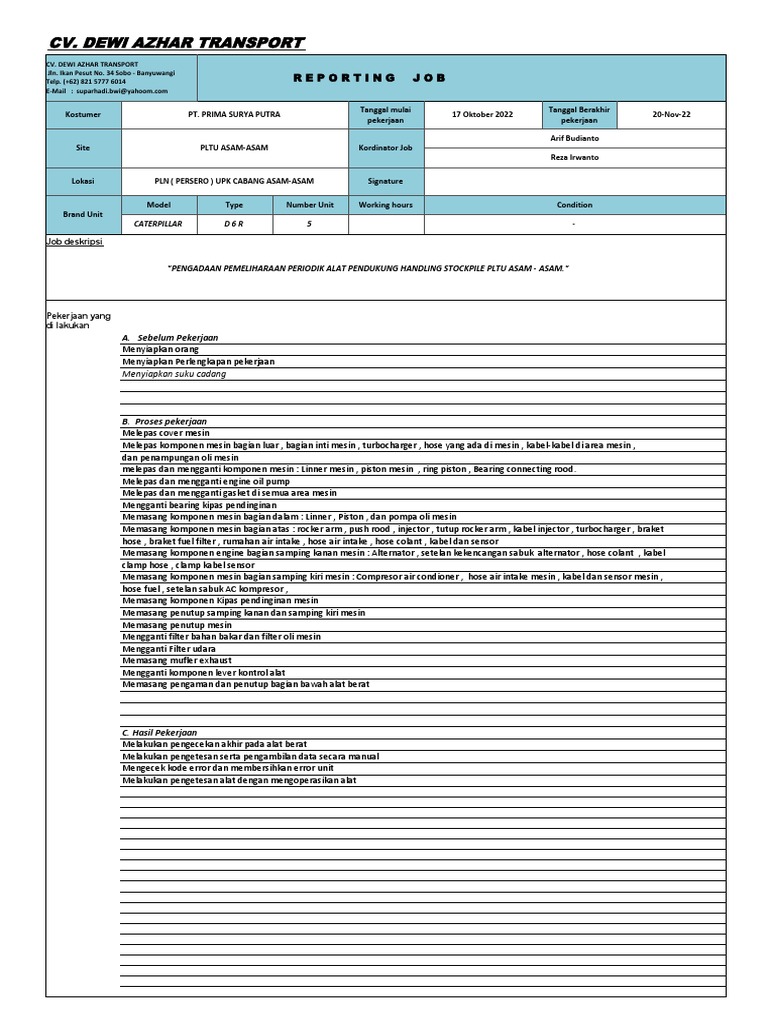 Lapora Unit Cat D6R Dan Dressta TD25 | PDF