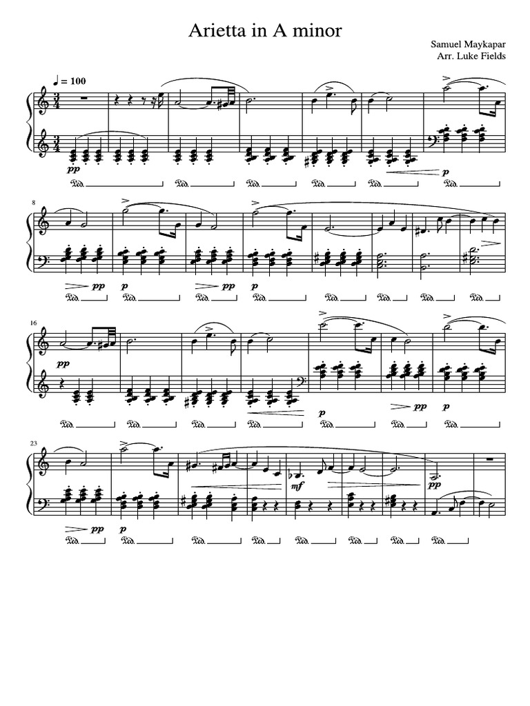Arietta in A Minor 01 | PDF