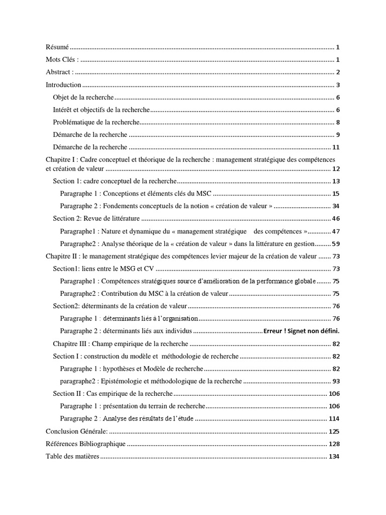 Management Stratégique Des Compétences Et Création de Valeur | PDF ...