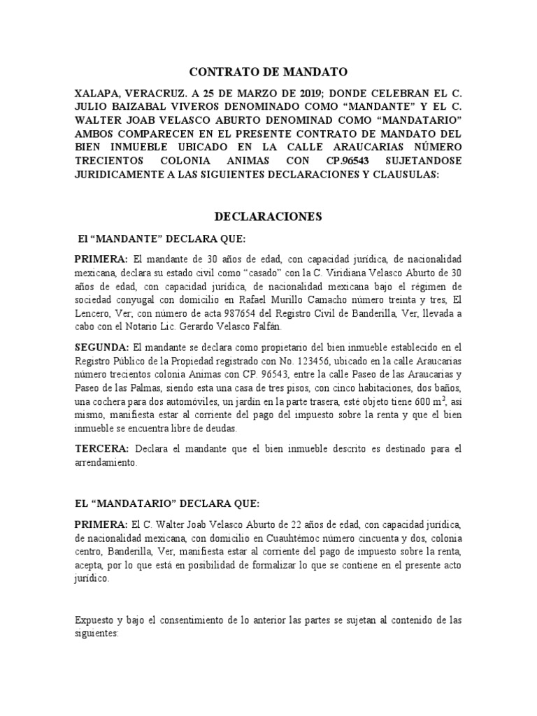 Contrato de Mandato 1 | PDF | Justicia | Crimen y violencia