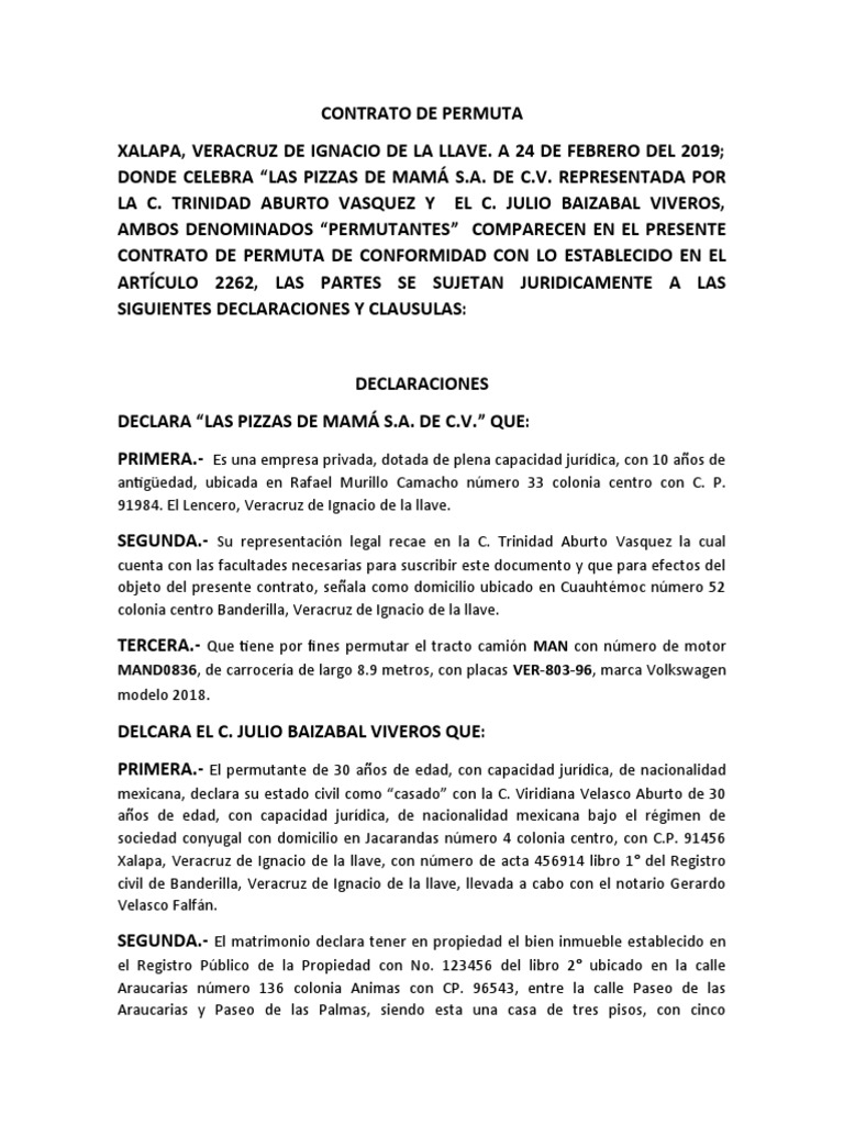 Contrato de Permuta | PDF | Justicia | Crimen y violencia