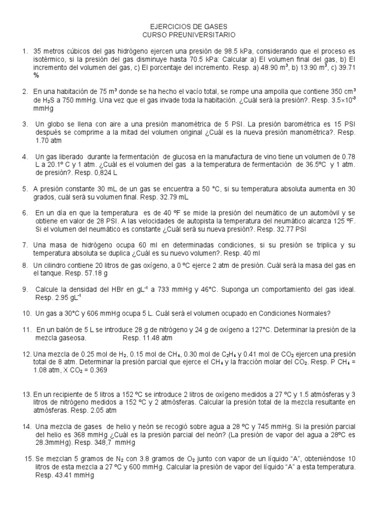 Gases | PDF | Presión | Gases