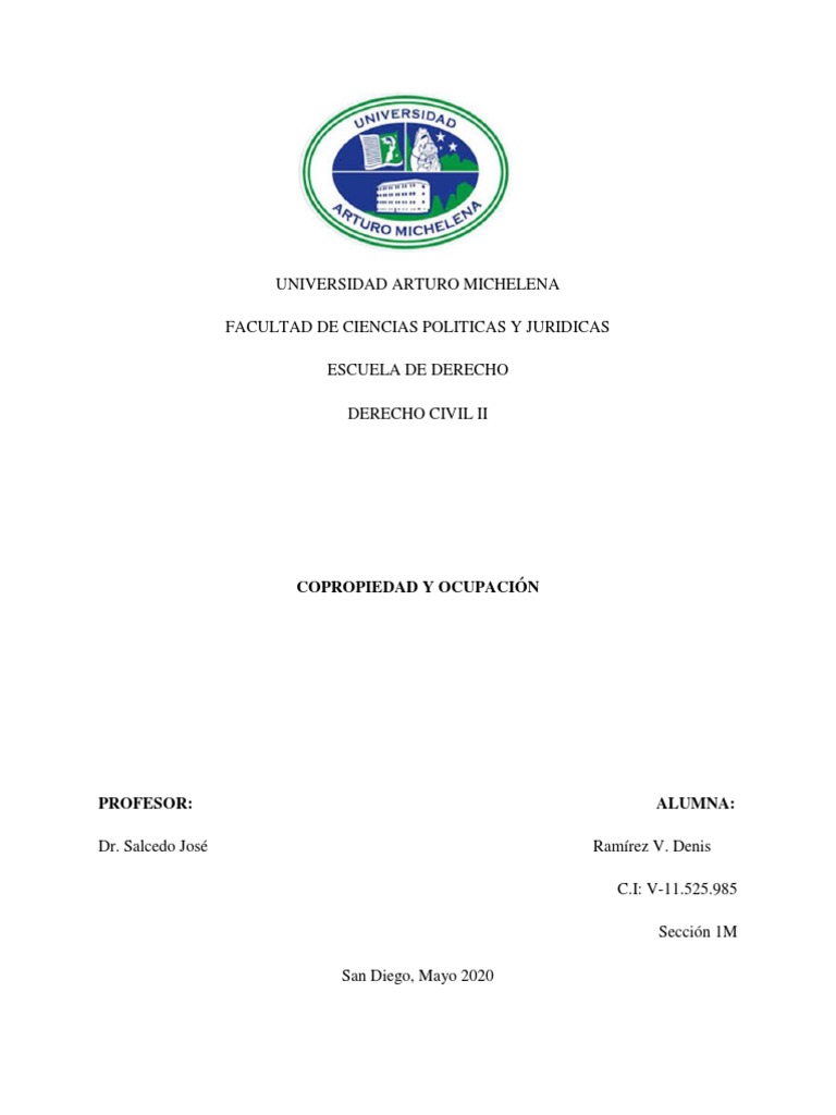Copropiedad y Ocupación en Derecho Civil | PDF | Propiedad | Condominio