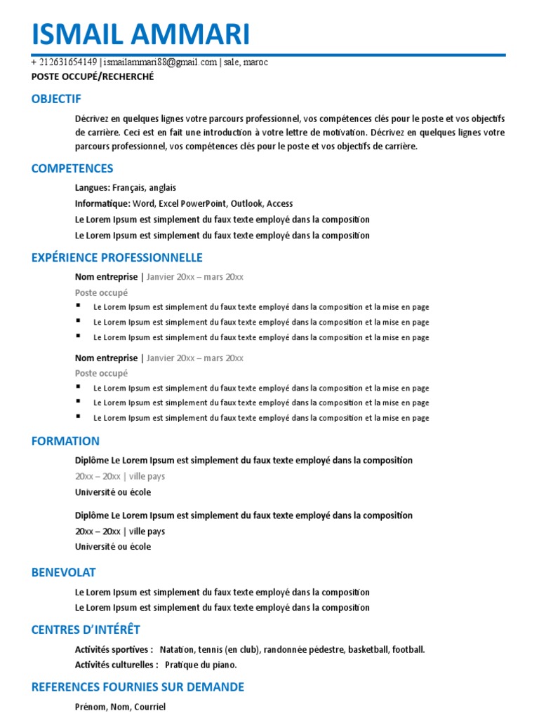 Créer un CV canadien efficace | PDF | Évolution de carrière