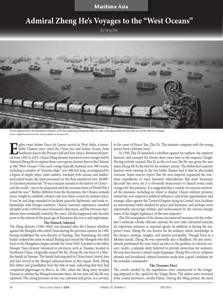 Admiral Zheng Hes Voyages To The West Oceans Pdf Ships Water Transport