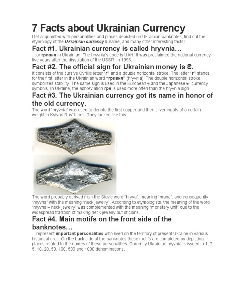 7 Facts About Ukrainian Currency | PDF | Currency | Foreign Exchange Market