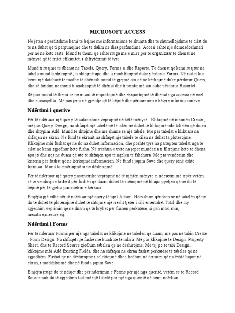 Microsoft Access | PDF