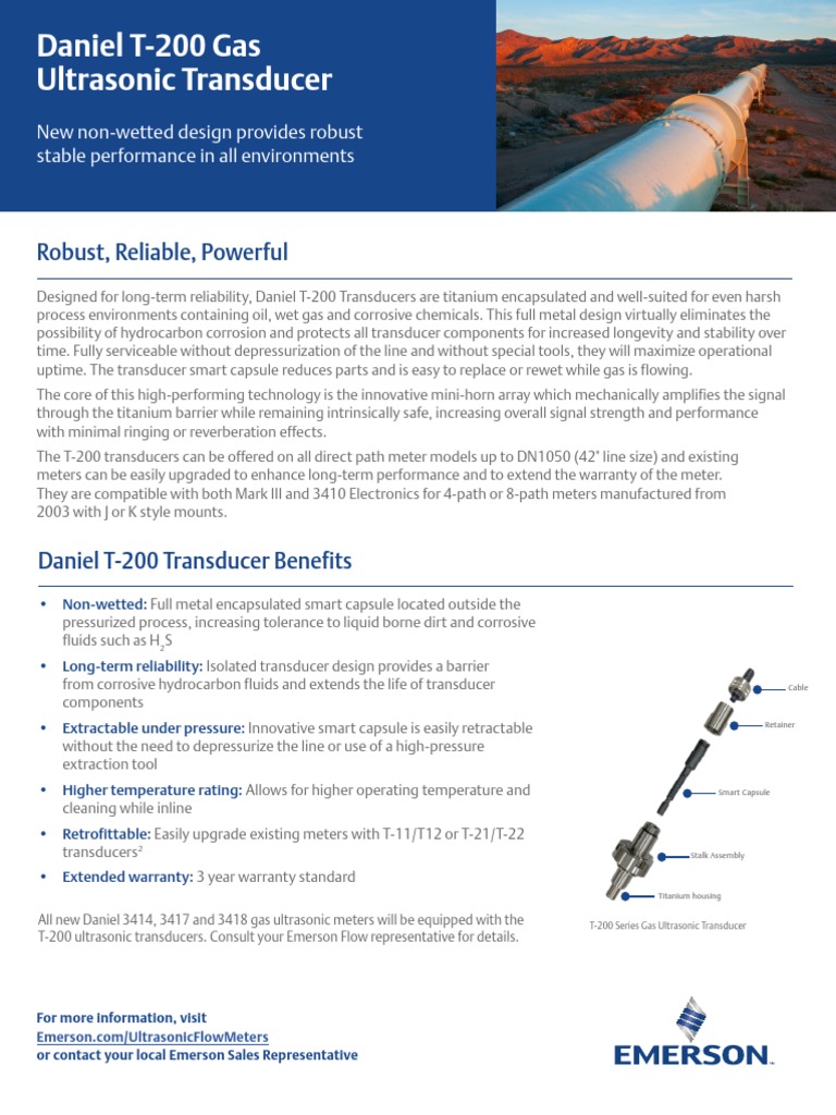 Flyer Daniel T 200 Gas Ultrasonic Transducer en 5909282 | PDF ...