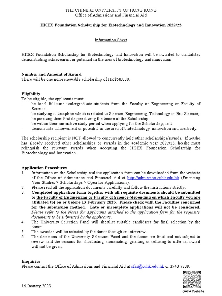 Hkex Biotech and Innovation Form 2223 | PDF | University And College ...