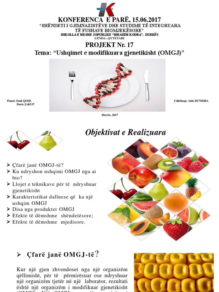 Ushqimet e Modifikuara Gjenetikisht OMGJ | PDF