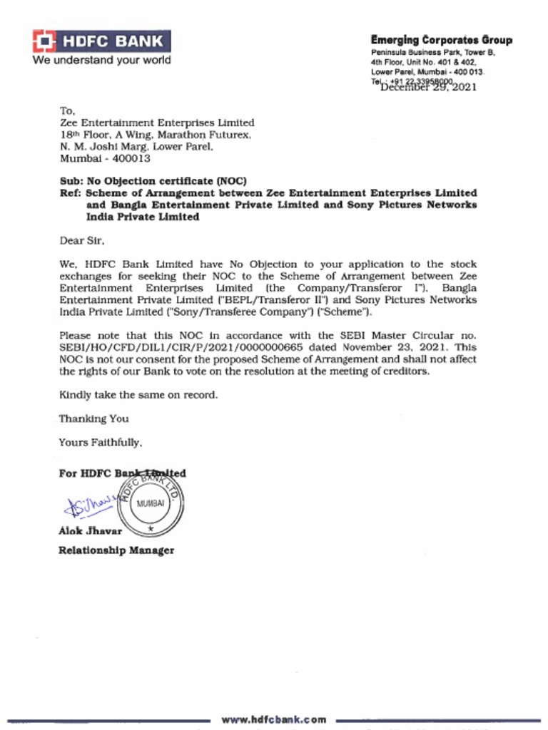 25 HDFC Bank NOC | PDF