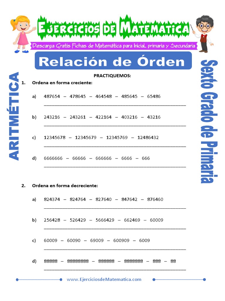 Hojas De Trabajo Para Ordenar Números Millones Lectura Y Escritura De