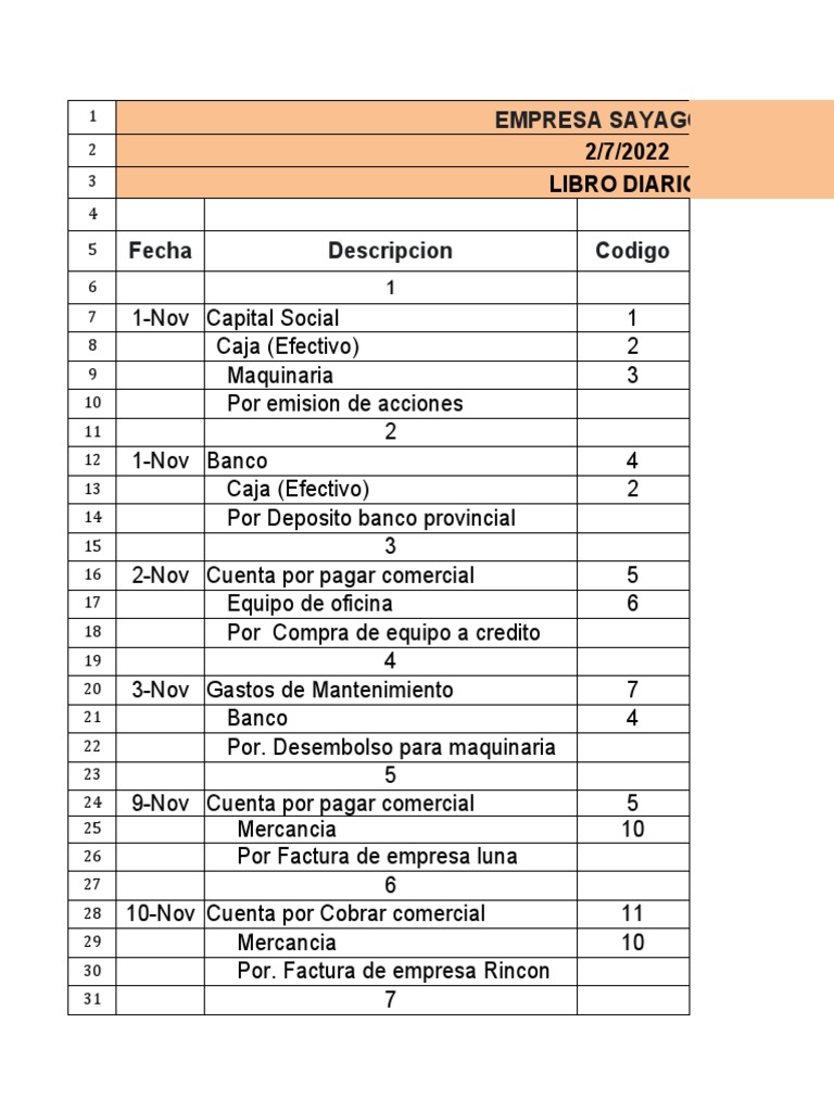 Ejercicios Libro Diario | PDF