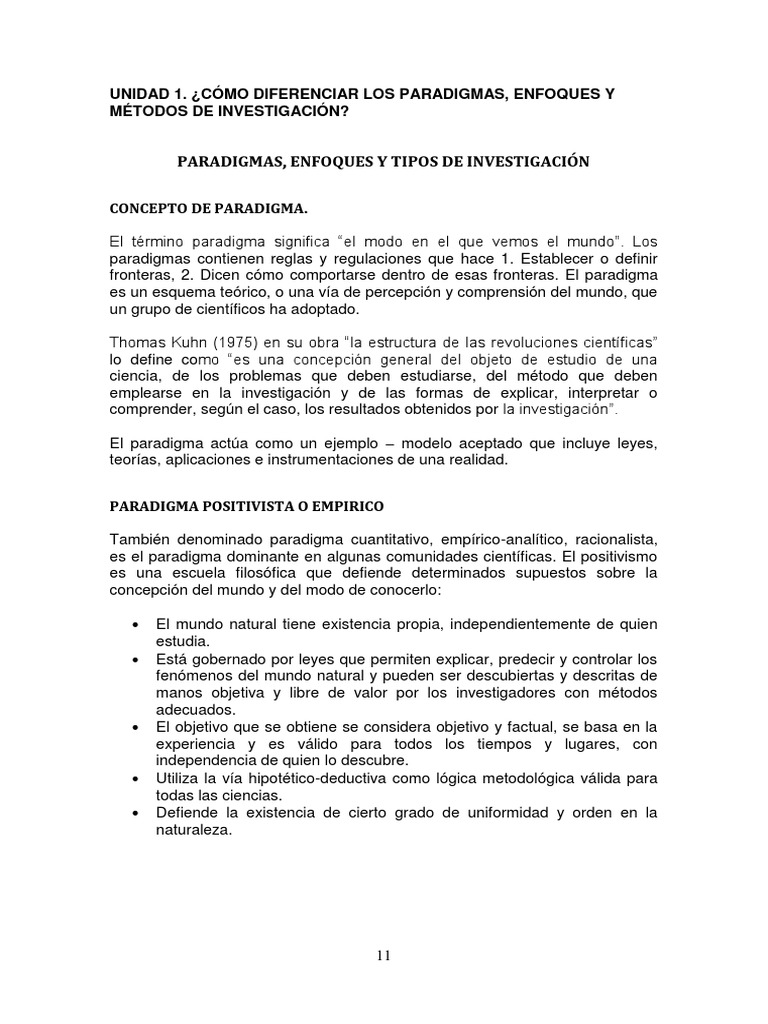 Un análisis comparativo de los paradigmas, enfoques y métodos de ...