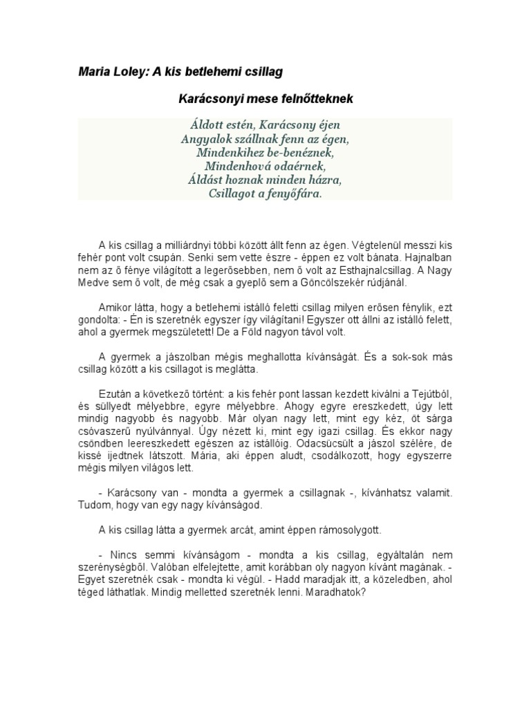 Maria Loley Karacsonyi Mese | PDF