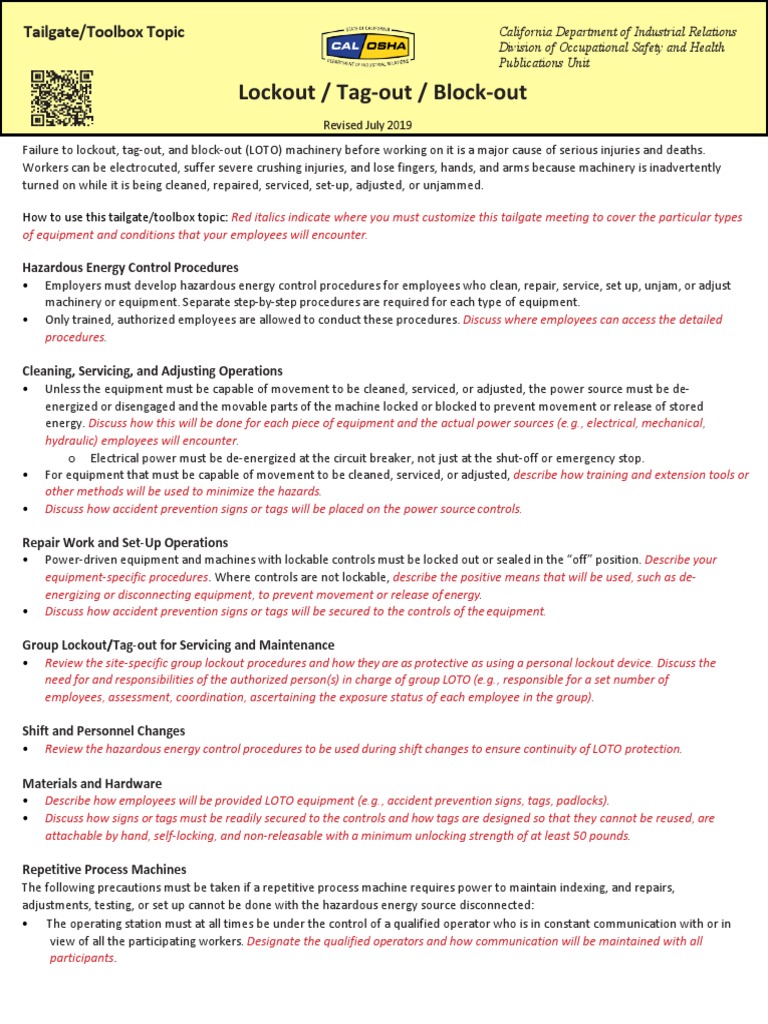 NR 12 - Lockout, Tag-Out, and Block-Out | PDF | Safety | Occupational ...