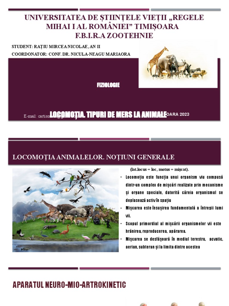 Locomotia. Tipuri de mers la animale | PDF