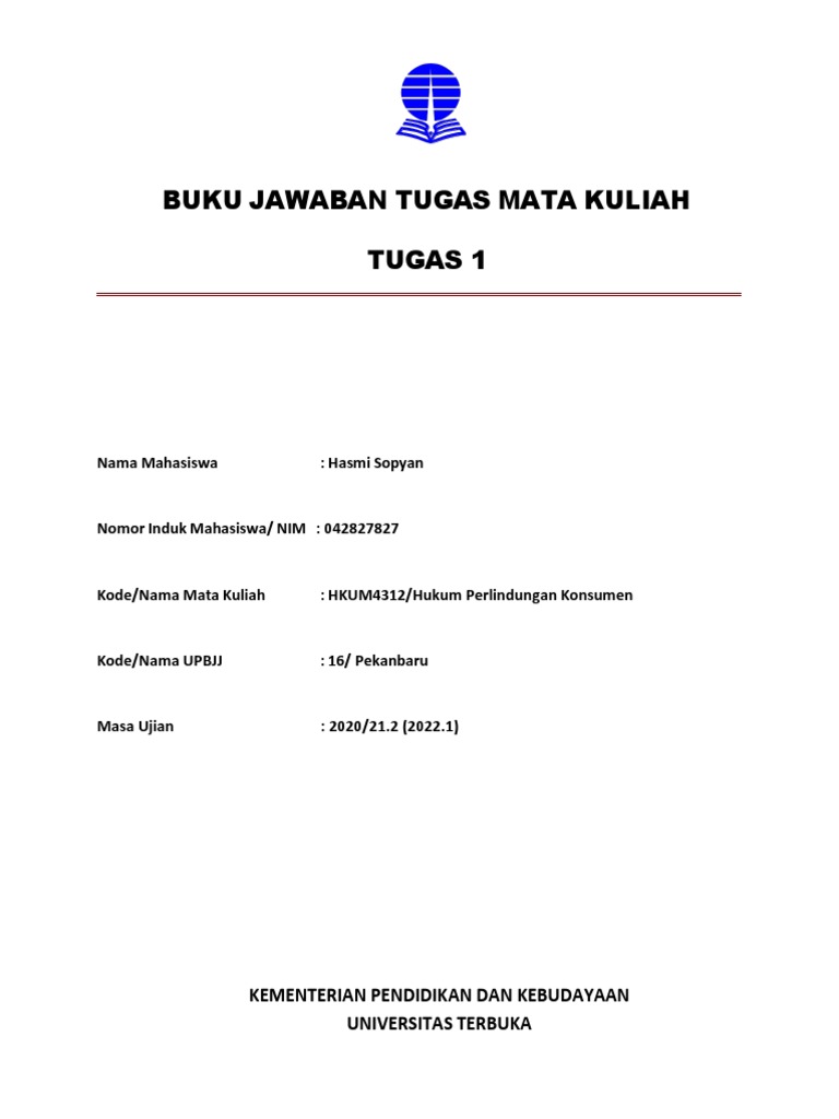 BJT Tugas 1 HKUM4312 Hukum Perlindungan Konsumen | PDF BJT Tugas 1 HKUM4312 Hukum Perlindungan Konsumen | PDF