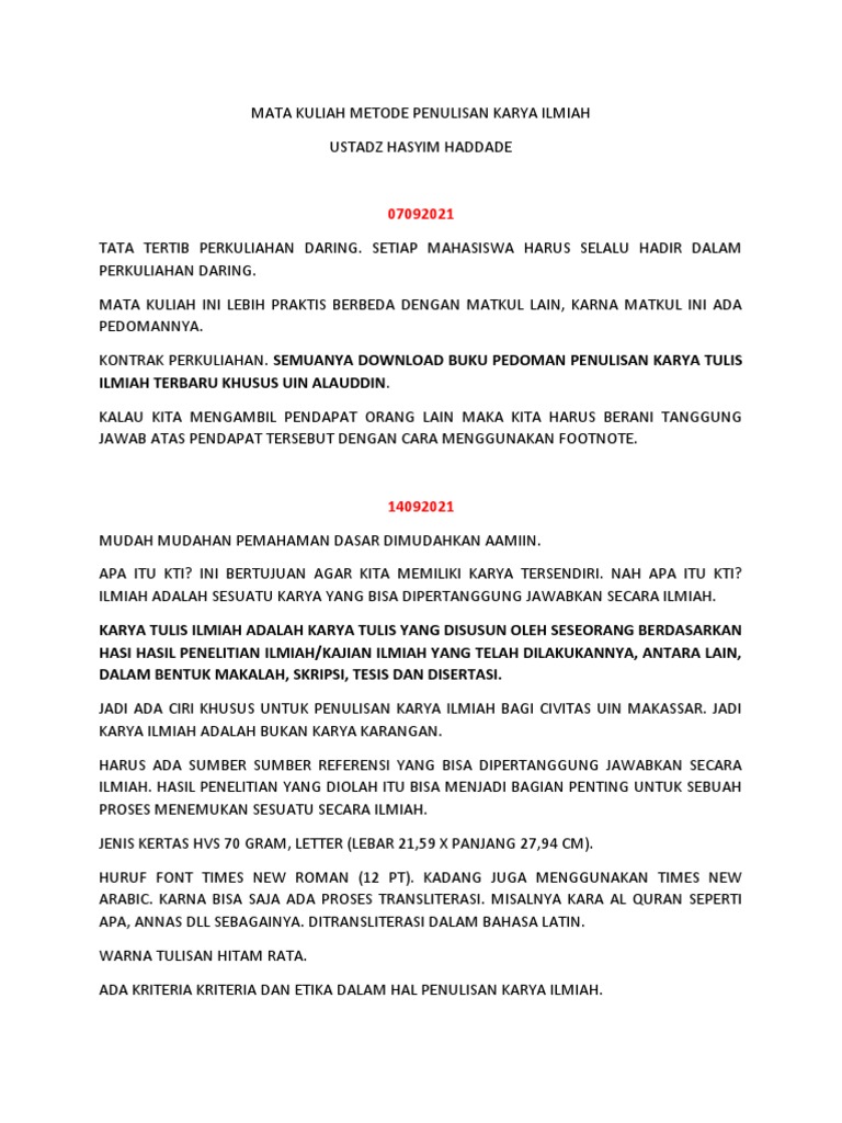 Metode Penulisan Karya Ilmiah | PDF