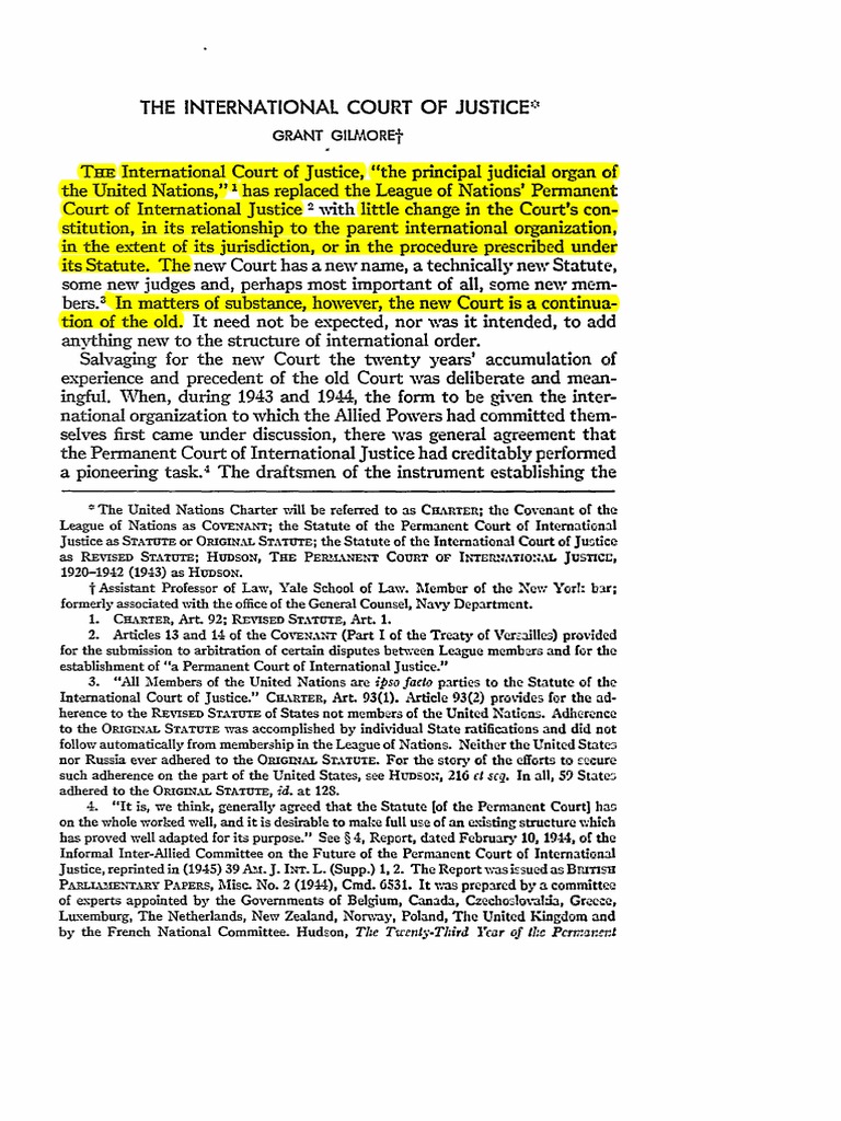 ICJ: Continuity Despite New Name | PDF | Jurisdiction | Arbitration