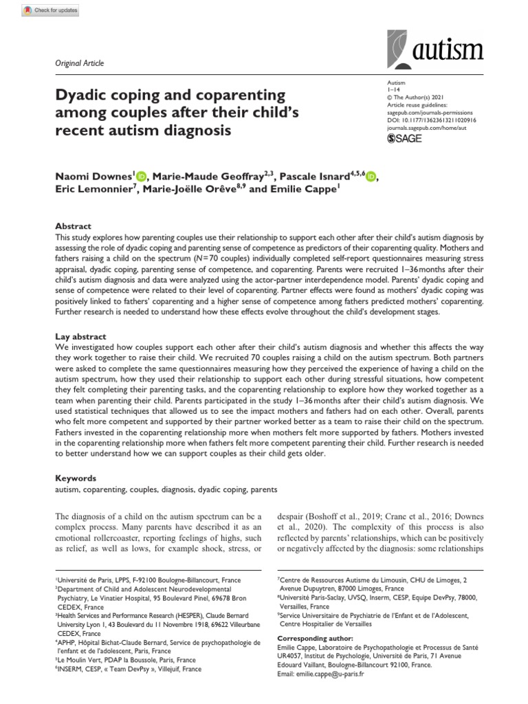 Dyadic Coping and Coparenting | PDF | Parenting | Stress (Biology)