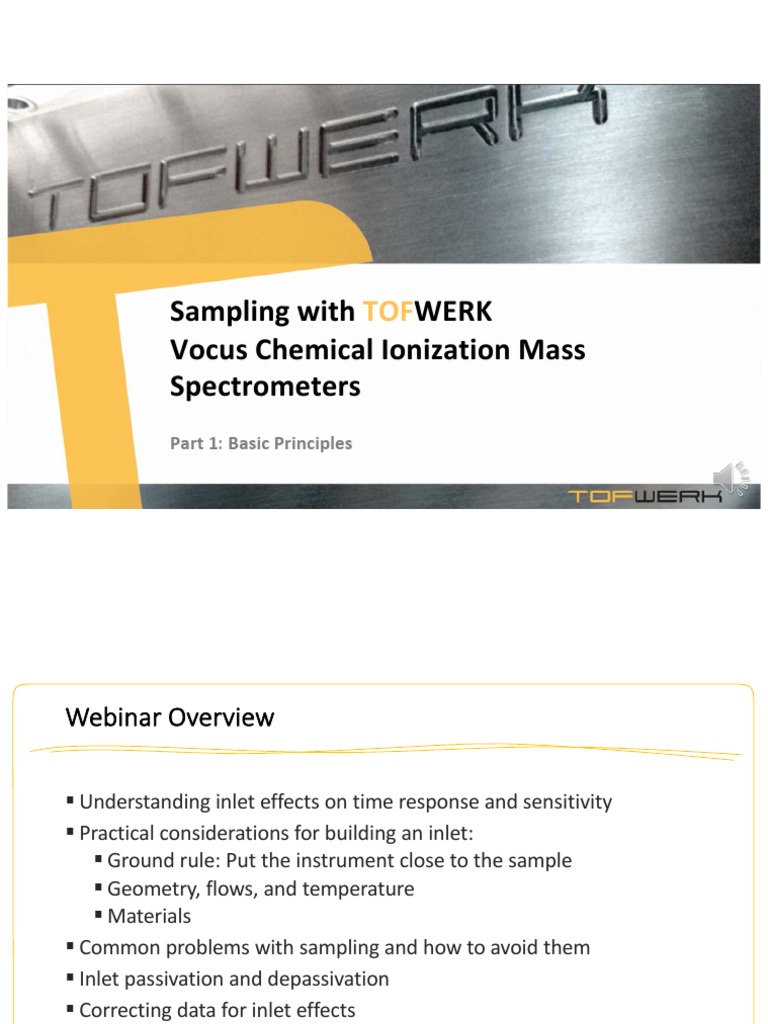 TOFWERK Vocus Sampling Part 1 Webinar | PDF | Volatile Organic Compound ...