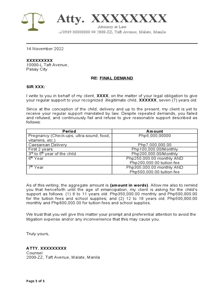 Demand Letter Sample | PDF