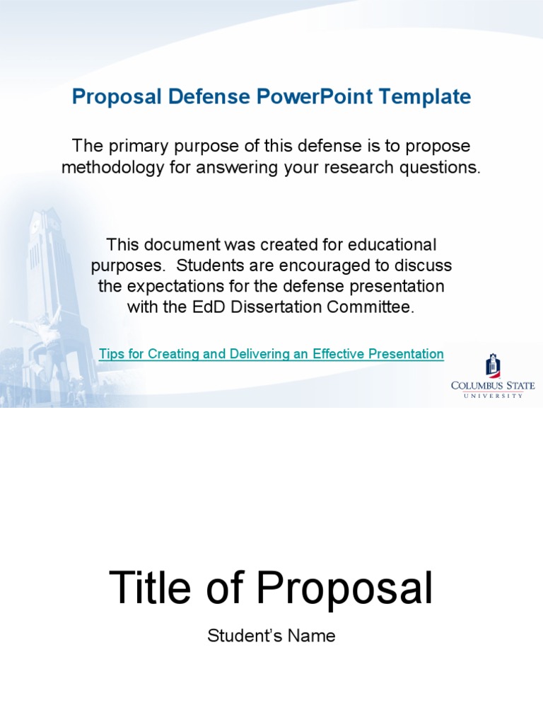 EdD Proposal Defense Presentation Guide | PDF | Validity (Statistics ...
