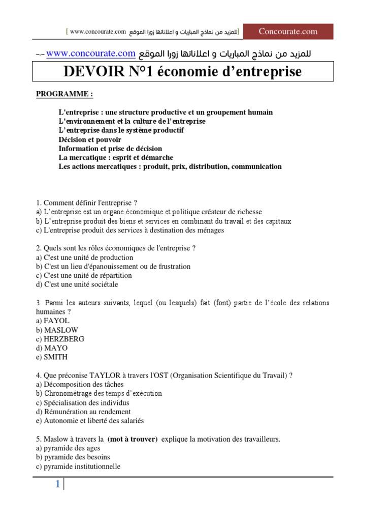 Economie D'entreprise | PDF | Gestion stratégique | Business