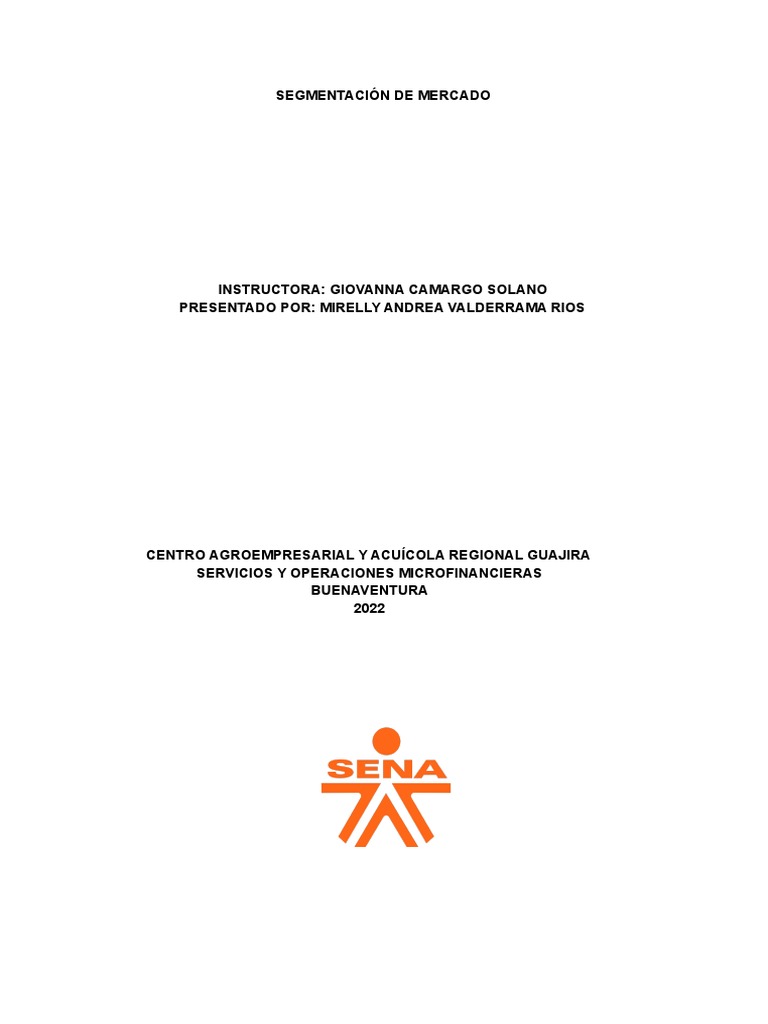 Segmentación De Mercado Pdf