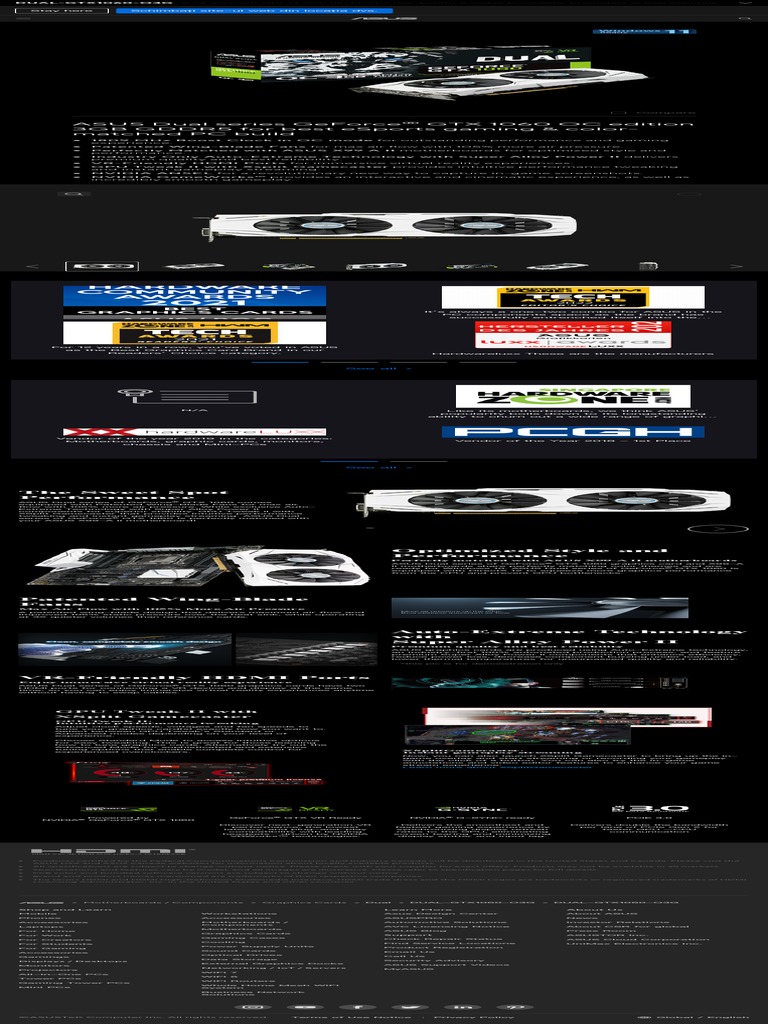 DUAL-GTX1060-O3G Graphics Cards ASUS Global | PDF | Hdmi | Graphics Processing Unit