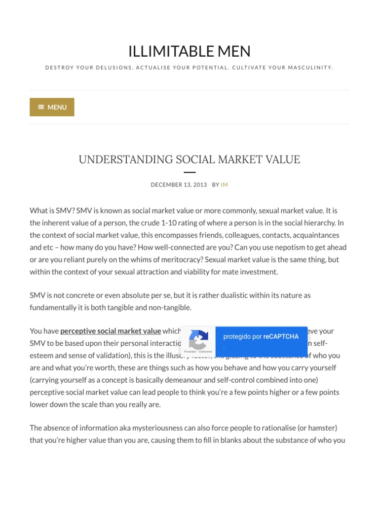 Understanding Social Market Value - Illimitable Men | PDF | Social Group