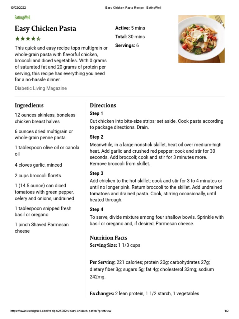 Quick and Nutritious Chicken Pasta Recipe Featuring Multigrain Pasta, Chicken, Broccoli and ...