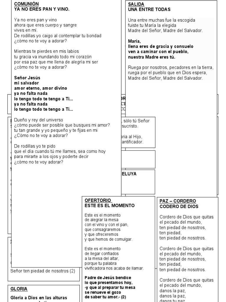 3.-Esquema Coro Cantos Misa Tiempo Ordinario 3 | PDF | Misa (liturgia) | eucaristía