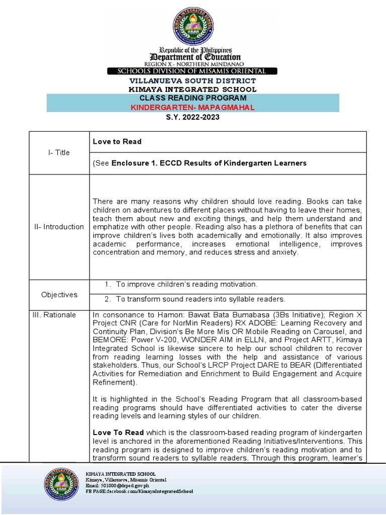 Love to Read: Improving Kindergarten Students' Reading Motivation and ...