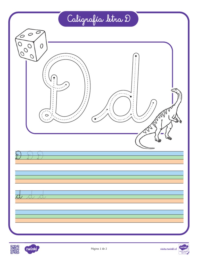 CL L 1656773690 Caligrafia Letra D Hoja de Trabajo - Ver - 3 | PDF