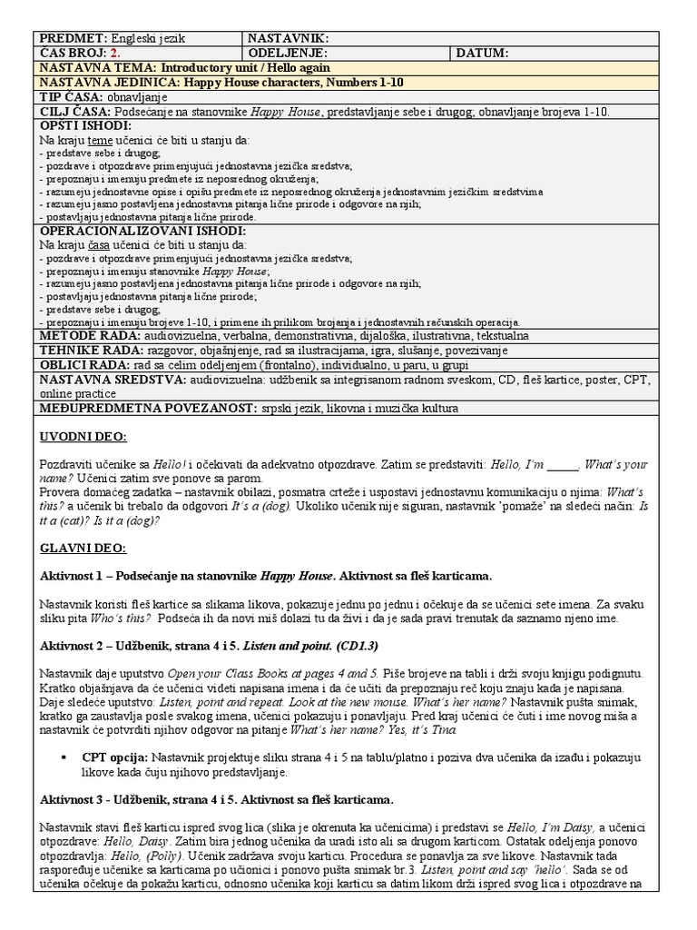 Y2 Lesson Plan 02 | PDF