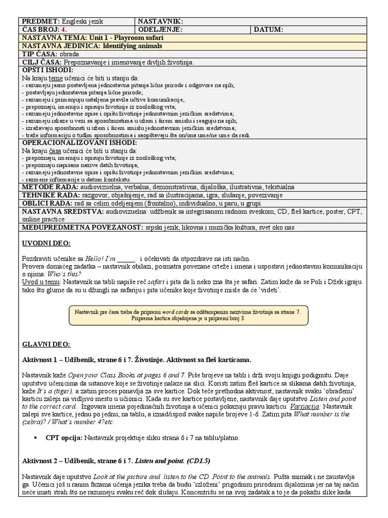 Y2 Lesson Plan 04 | PDF