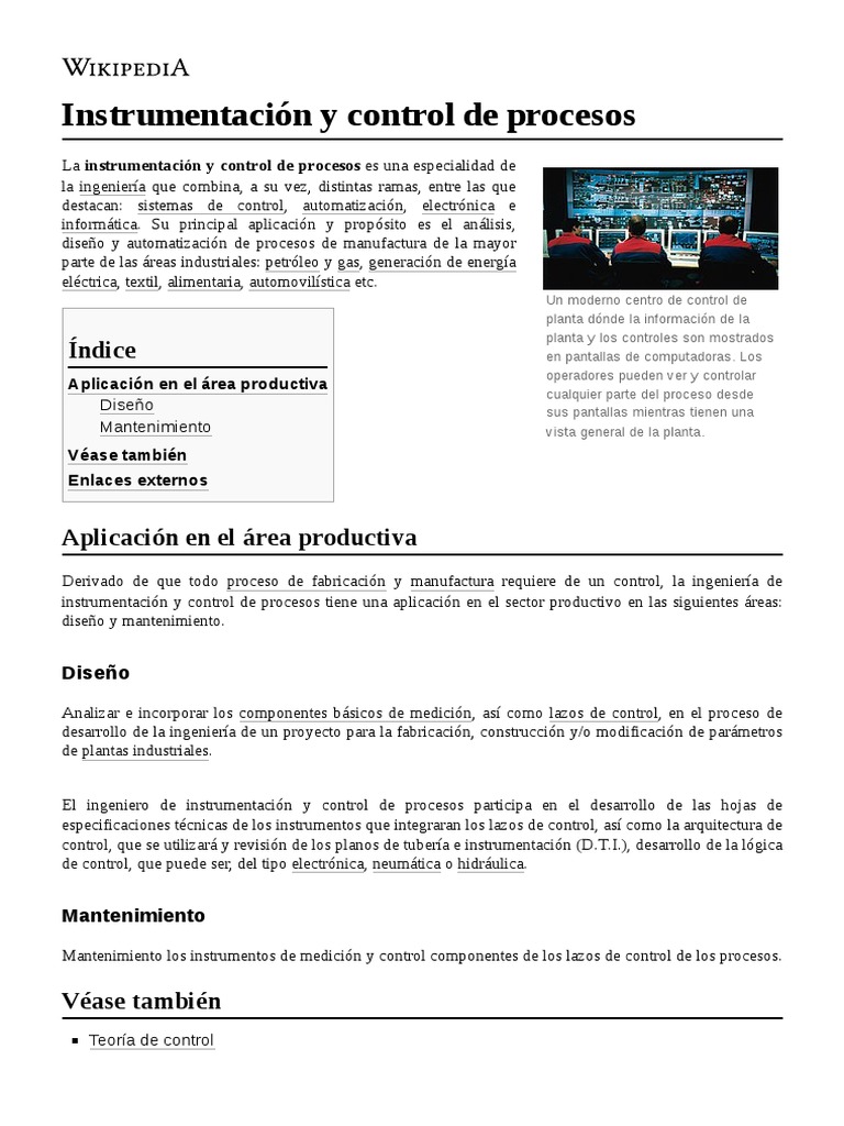 Instrumentación y Control de Procesos | PDF | Control de procesos | Informática