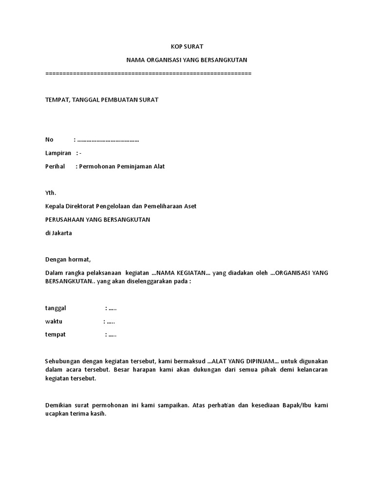 Format Surat Pengajuan Alat Fogging | PDF