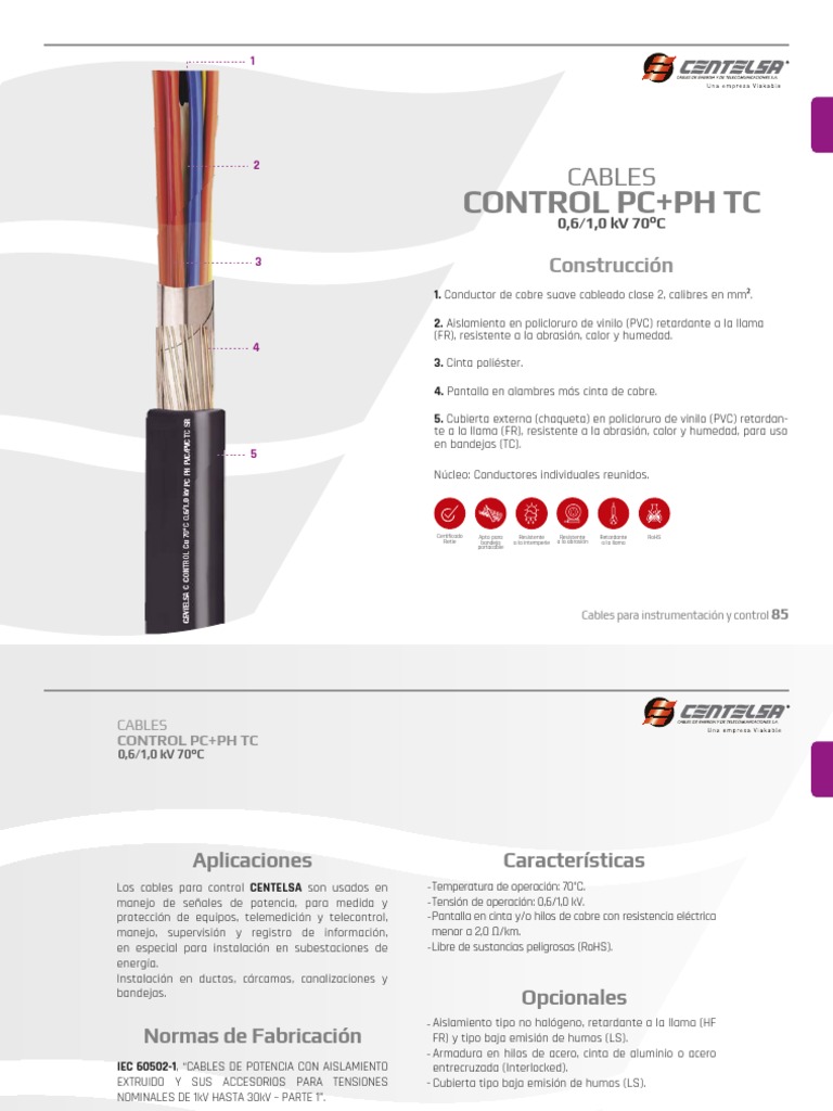 Cables Centelsa-Cables-Instrumentacion y Control Cables Control PC PH ...
