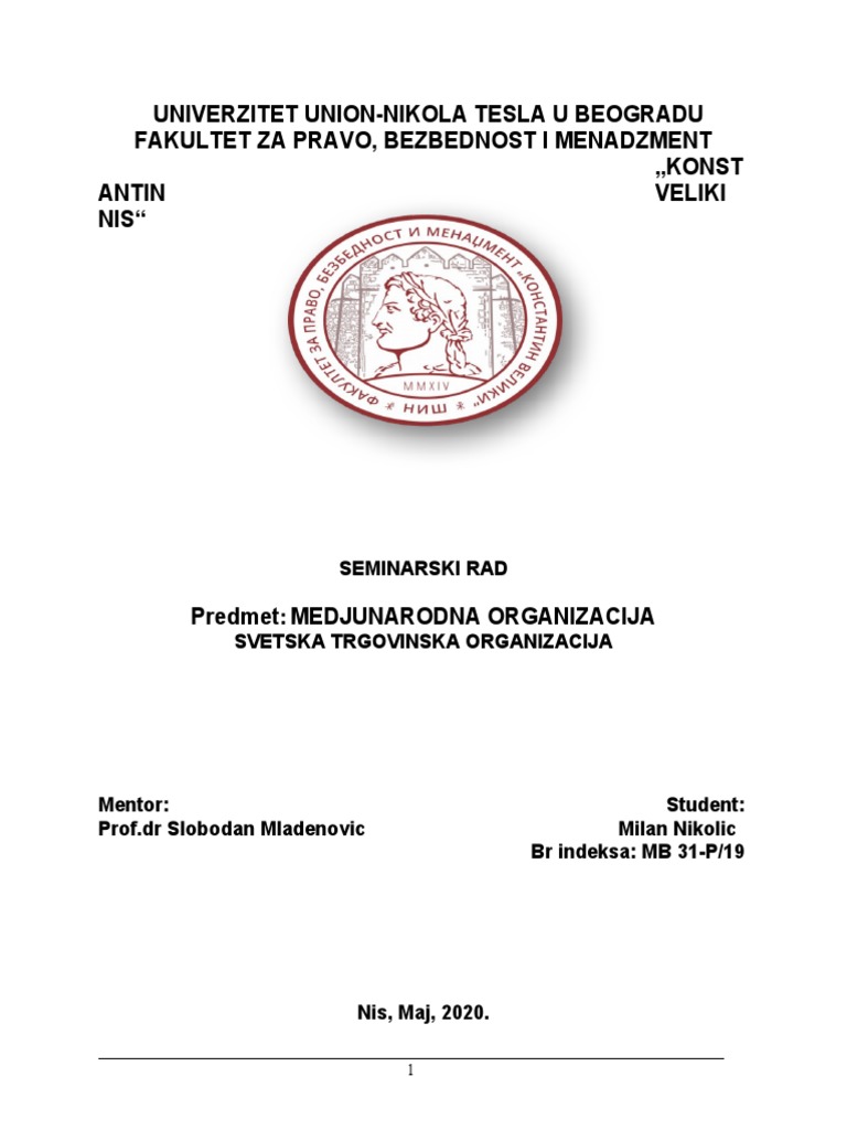 Medjunarodna Organizacija | PDF