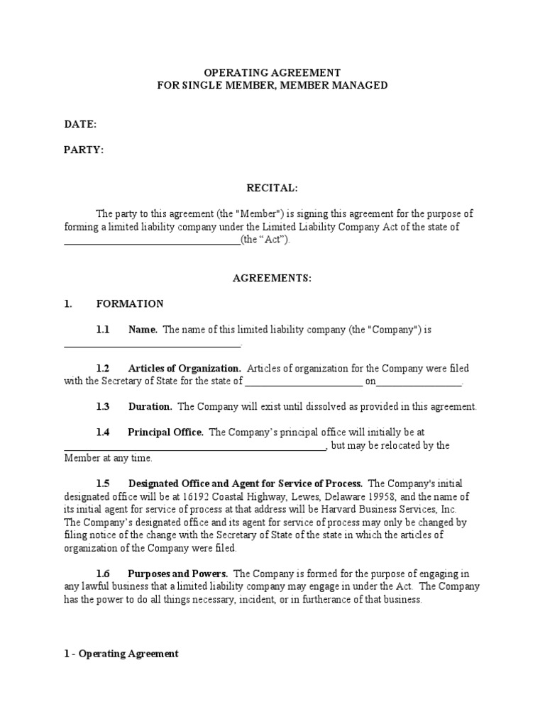 LLC Operating Agreement Template | PDF | Liquidation | Tax Deduction