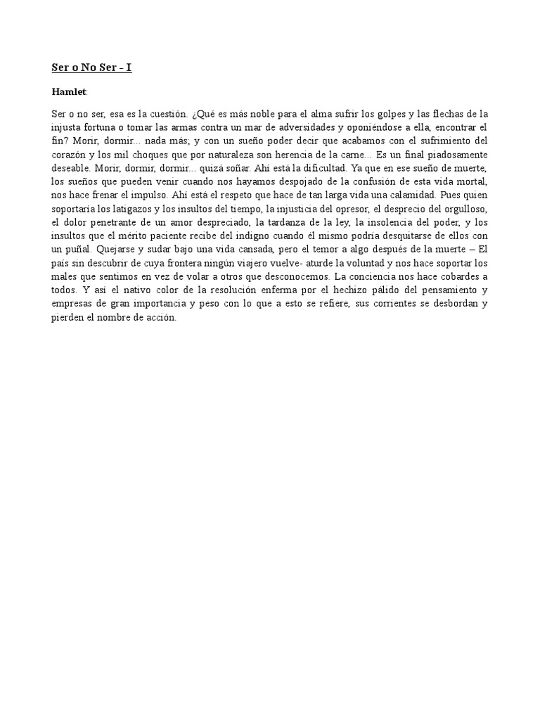 Monologo Hamlet | PDF